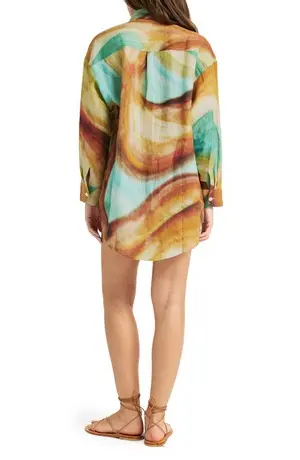 Vitamin A® Playa Vida Linen Cover-up Shirt