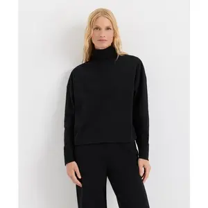 PACT Organic Cotton Roam Funnel Neck Top - Black