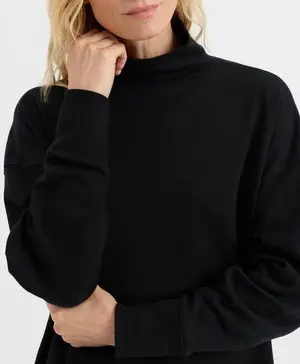 PACT Organic Cotton Roam Funnel Neck Top - Black