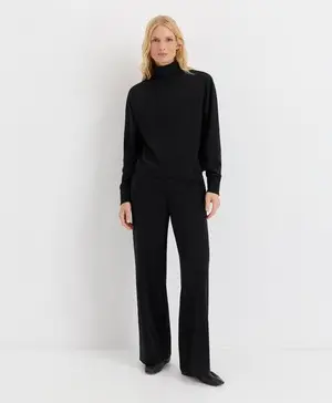 PACT Organic Cotton Roam Funnel Neck Top - Black