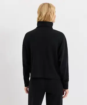 PACT Organic Cotton Roam Funnel Neck Top - Black