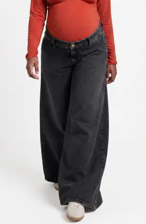 CACHE COEUR Maternity Superwide Leg Jeans Rodeo