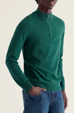 SEASALT CORNWALL Prow Quarter Zip Merino Wool Blend Sweater