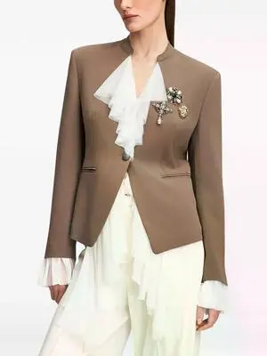 Cinq À Sept Maren Brooch-detail Blazer - Brown