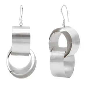 KARIZIA MX Ribbon Earrings - Silver