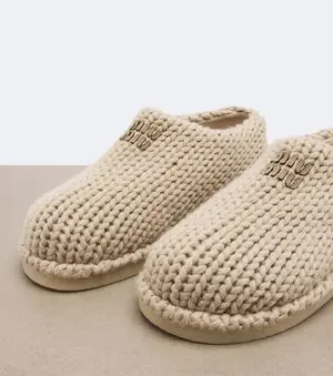 Miu Miu Knitted Slip-on Shoes