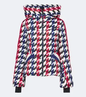 Perfect Moment Duvet Houndstooth Hooded Down Ski Jacket - Multicoloured