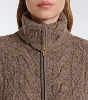 Bogner Lotta Cable-knit Wool-blend Zip-up Sweater