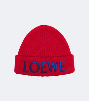 Loewe Embroide Ribbed-knit Wool Beanie