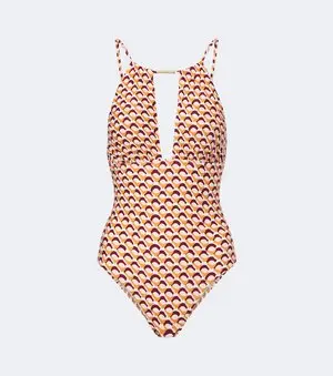 Melissa Odabash Surfside Cutout Printed Swimsuit