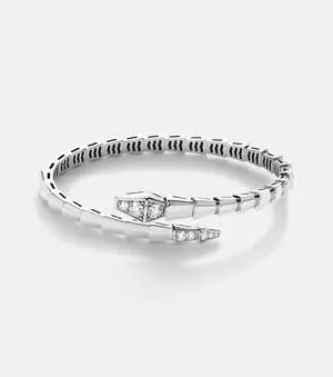 BVLGARI Serpenti Viper 18kt White Bracelet With Diamonds - Silver
