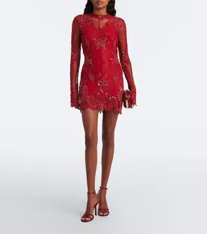 Blumarine Embellished Lace Minidress