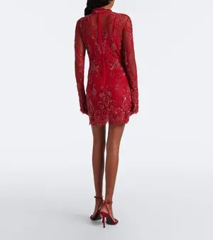 Blumarine Embellished Lace Minidress