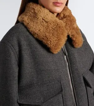 AMI Paris Shearling-trimmed Virgin Wool Blouson Jacket