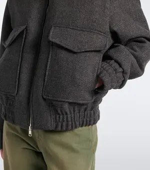 AMI Paris Shearling-trimmed Virgin Wool Blouson Jacket