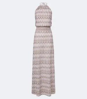Melissa Odabash Charlotte Chevron Knitted Maxi Dress