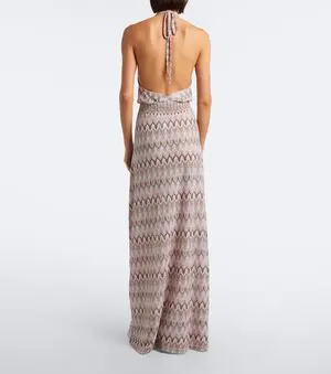 Melissa Odabash Charlotte Chevron Knitted Maxi Dress