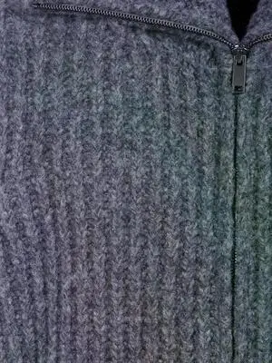 NUUR Ribbed-knit Zip-up Cardigan