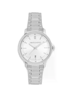TRUSSARDI Logo-detail 41mm Watch - Silver