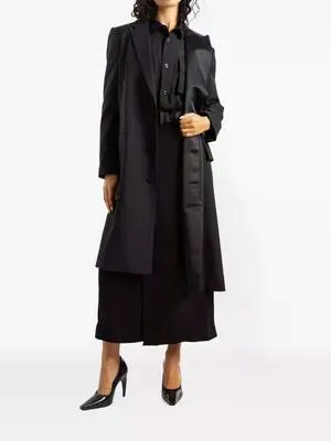 Sacai Satin-lapel Belted Coat