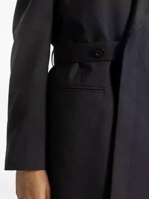 Sacai Satin-lapel Belted Coat