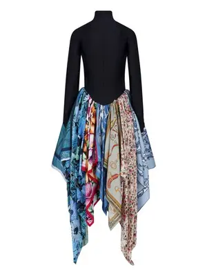 MARINE SERRE Mid-length Dress With Upcycled Scarf