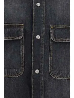 Palm Angels Denim Shirt With Back Logo