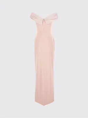 Solace London Adele Off-the-shoulder Draped Satin Long Evening Gown