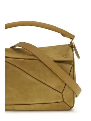 Loewe Small Featherlight Puzzle Suede Handbag
