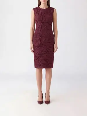 Max Mara Sleeveless Satin Sheath Mini Dress With Crinkled Effect
