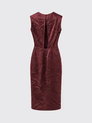Max Mara Sleeveless Satin Sheath Mini Dress With Crinkled Effect