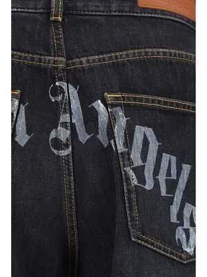 Palm Angels Wide-leg Jeans With Back Logo