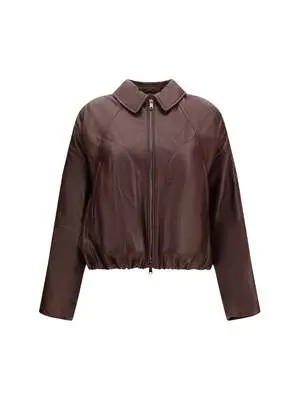 Brunello Cucinelli Nappa Jacket With Drawstring And Monili - Multicolor