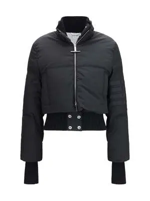 Thom Browne Short Padded Jacket With Front Zip - Black