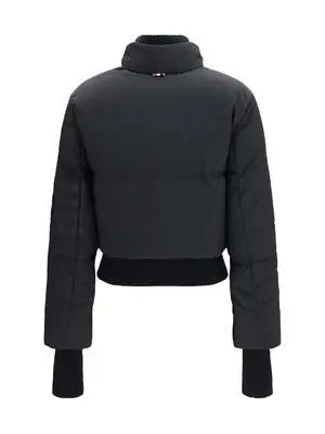 Thom Browne Short Padded Jacket With Front Zip - Black