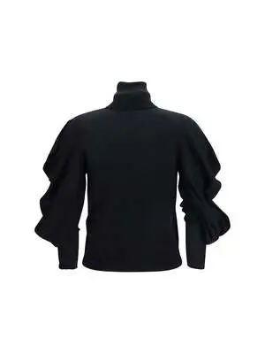 Blumarine High-neck Sweater With Flower Brooch