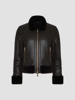 L'Agence Glacia Shearling-trimmed Jacket