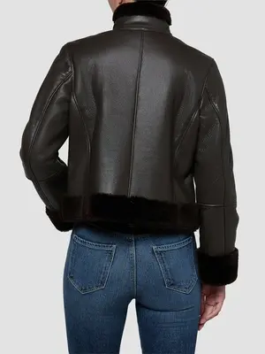 L'Agence Glacia Shearling-trimmed Jacket