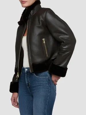 L'Agence Glacia Shearling-trimmed Jacket