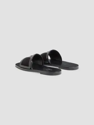 Valentino Garavani Viva Superstar Slide Sandals In Nappa And Split-grain Leather