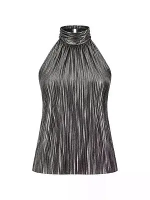 BRUUNS BAZAAR Groundberry Duro Pleated Halterneck Top - Silver