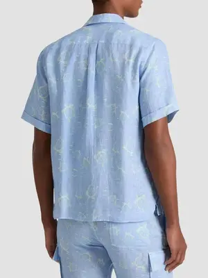 Vilebrequin Bubble Turtle 3d Print Linen Short-sleeve Shirt