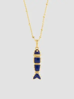 ANABEL ARAM Milos 18k-gold-plated & Gemstone Fish Charm - Lapis