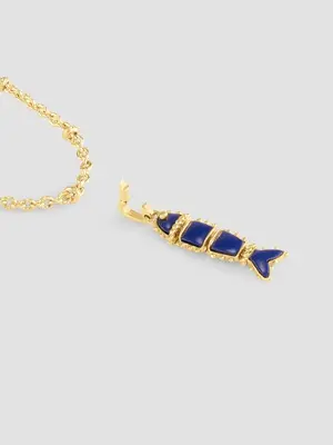 ANABEL ARAM Milos 18k-gold-plated & Gemstone Fish Charm