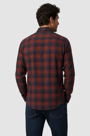 GARNET Regular-fit Melange Plaid Flannel Shirt
