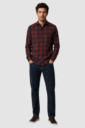 GARNET Regular-fit Melange Plaid Flannel Shirt