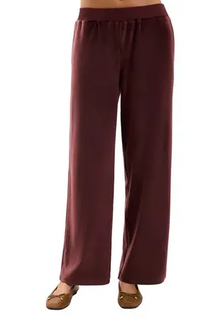 Barefoot Dreams Velvet Wide Leg Lounge Pants - Deep Garnet