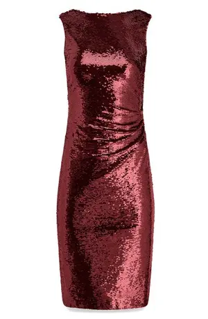 Donna Karan New York Sequin Sleeveless Midi Dress