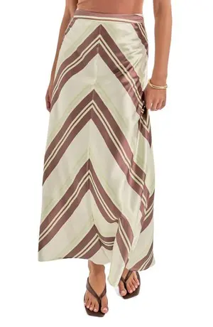 MARSY Chevron Striped Maxi Skirt
