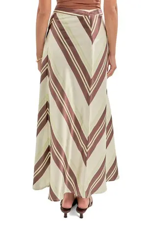MARSY Chevron Striped Maxi Skirt